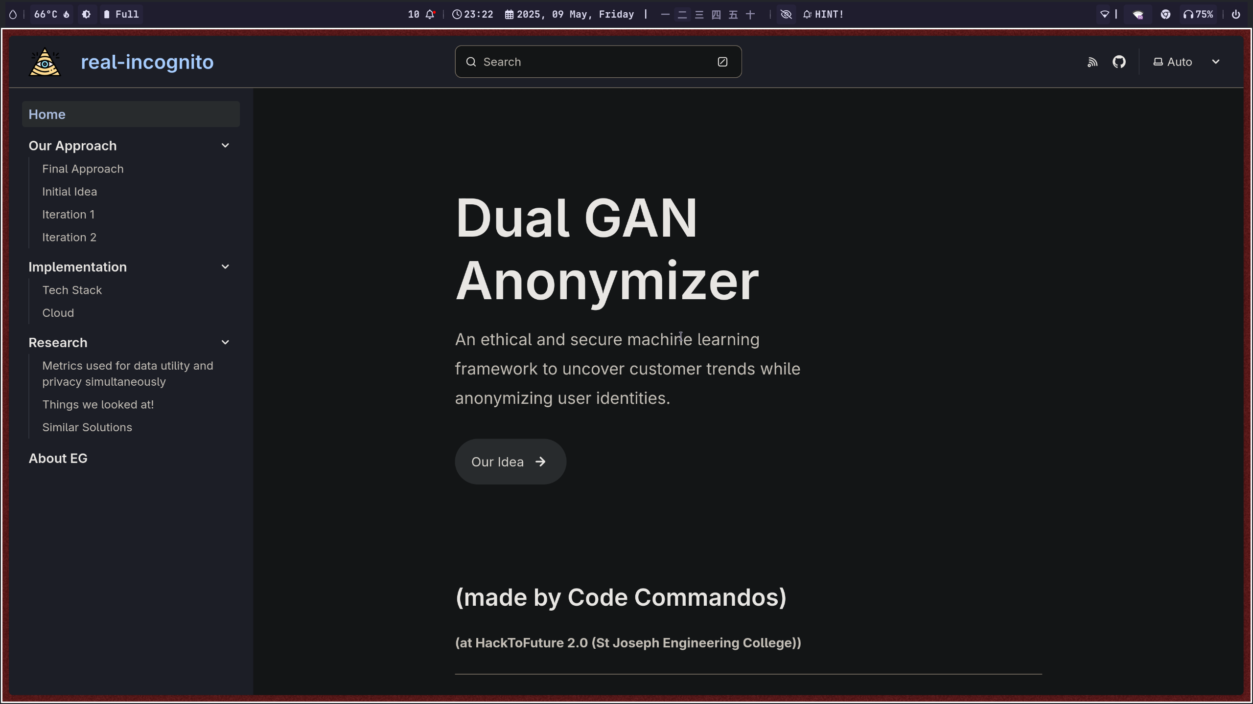 Real Incognito - AI Data Anonymizer | Kausthubh - Software Developer